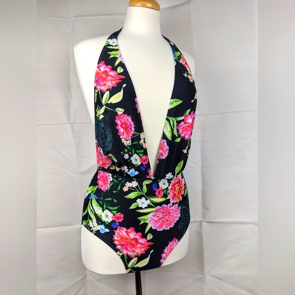 Swim | One Piece Halter Top Floral Bathing Suit | Poshmark
